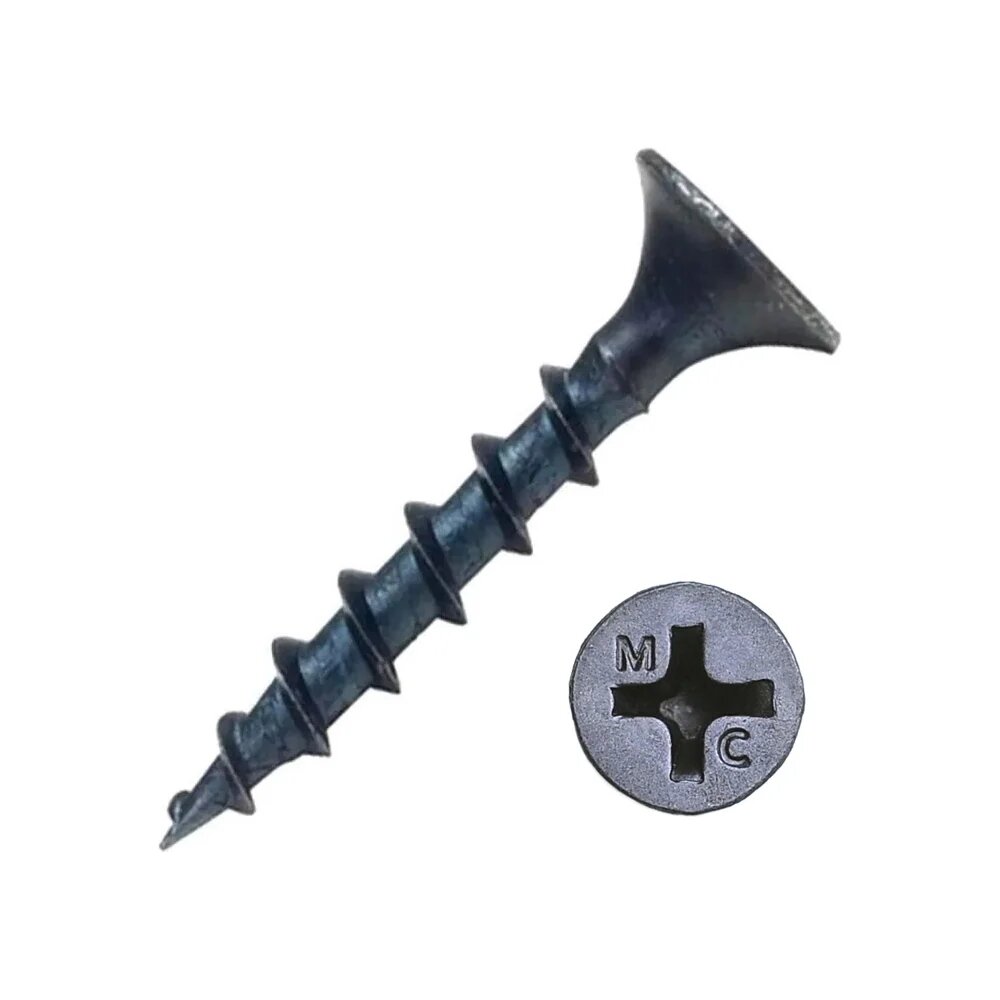 Саморез для крепления ГКЛ к дереву металлсервис 3,5x19 40 шт, пакет МС 1230766, фосфатное покрытие, потайная головка