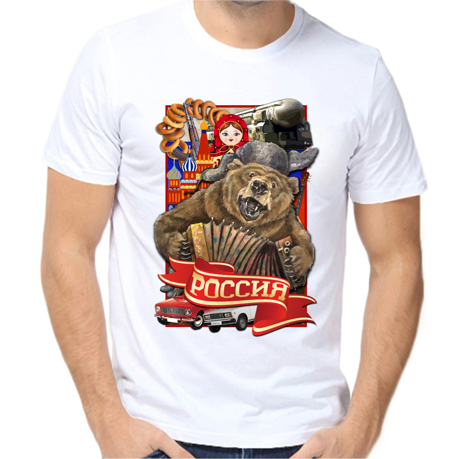 Футболка Россия с медведем
