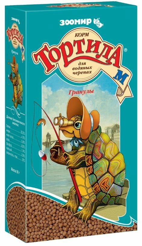 Зоомир Тортила Гранулы для водяных черепах 90г 0.09 кг