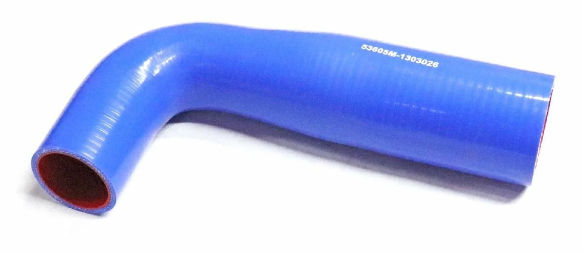 Патрубок радиатора нижний КАМАЗ, силикон, синий, армир. L414мм, d60/48мм.(HH011)