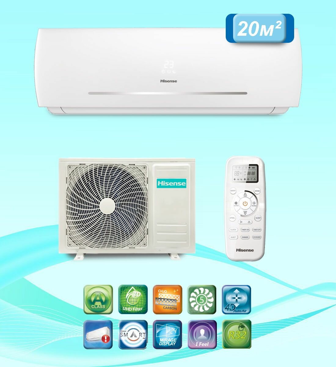 Кондиционер сплит-система Hisense Классические сплит-системы серии NEO Classic A (R32) AS-07HR4RYDDC00