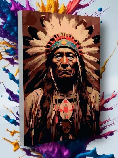 Картина по номерам Индеец Вождь Краснокожий 40*50