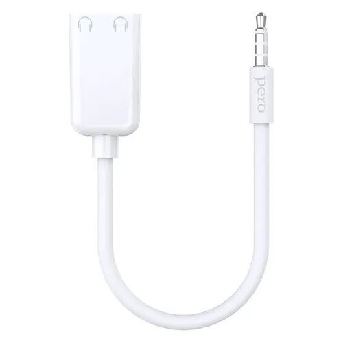 Переходник PERO AD-06, Jack 3.5 (m) - 2хJack 3.5 (f), белый [prad06pswt]