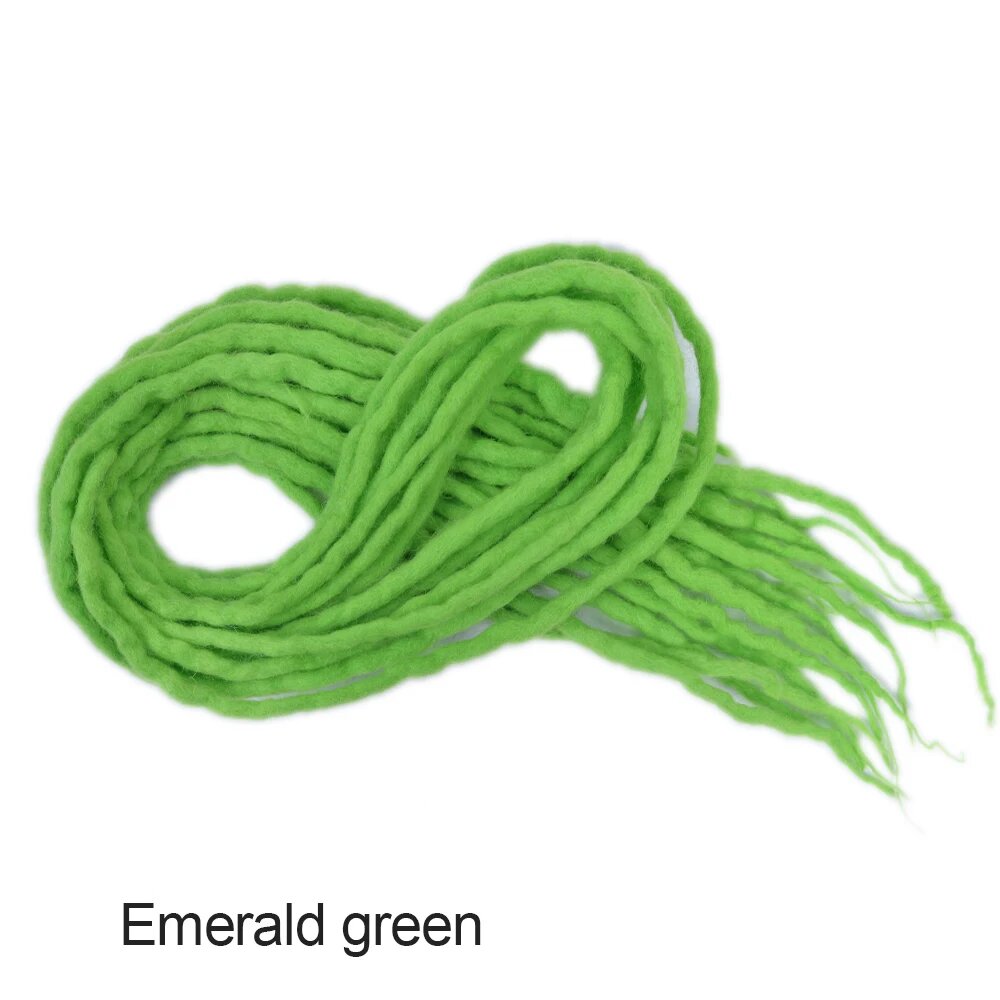 Синтетические дреды, 10 пучков, Emerald green, 5strands
