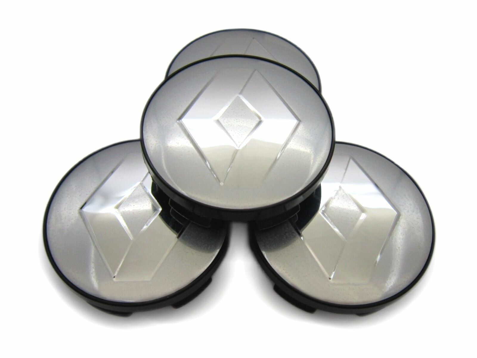 Колпачки, заглушки на литые диски Renault full chrome 59/56/10 мм, комплект 4 шт.