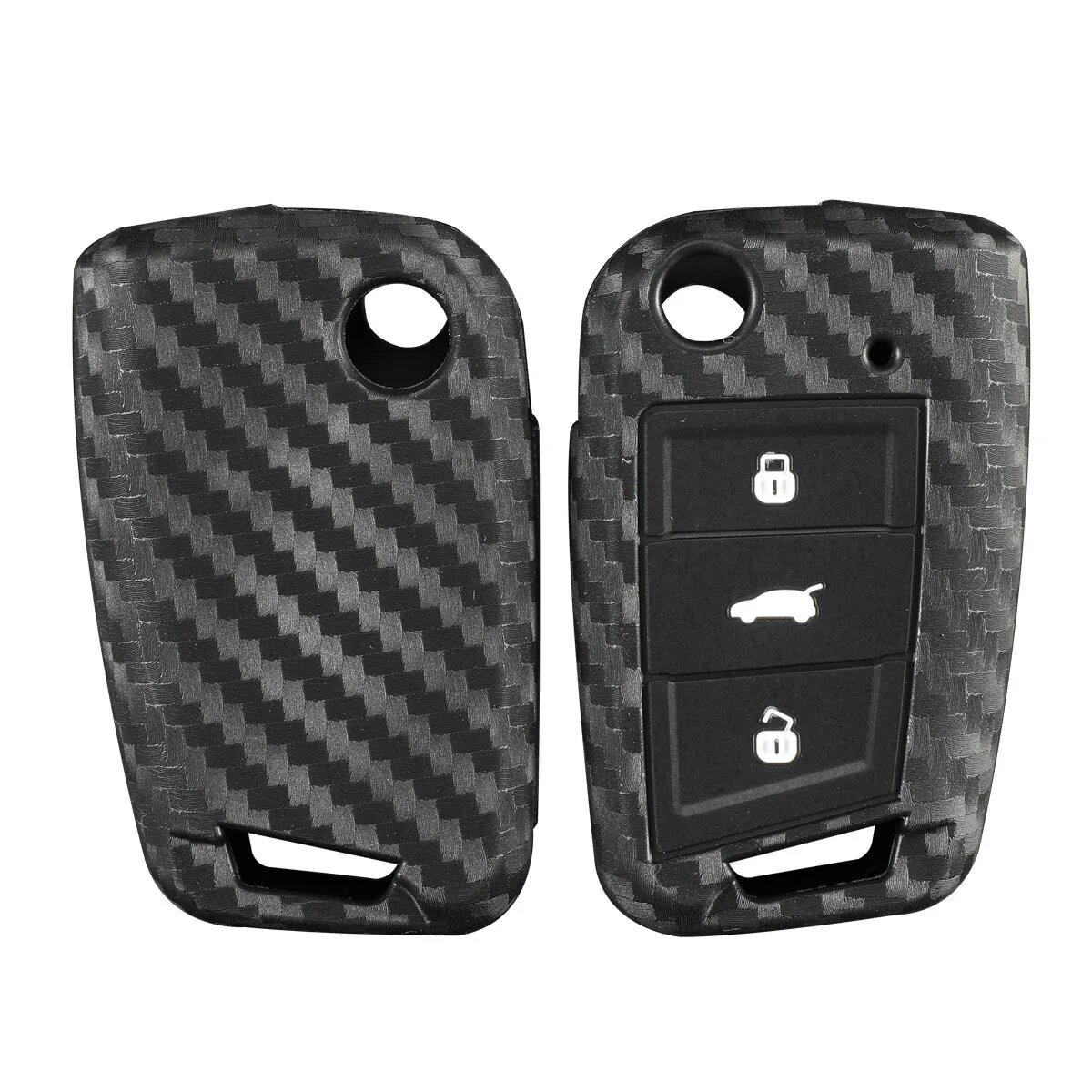Силиконовый карбоновый чехол для ключей VW Skoda Seat