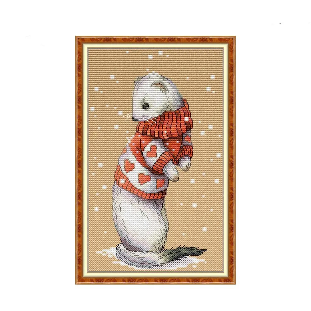 Joy Sunday вышивка крестом животные набор Белый, DA779, 14CT counted product