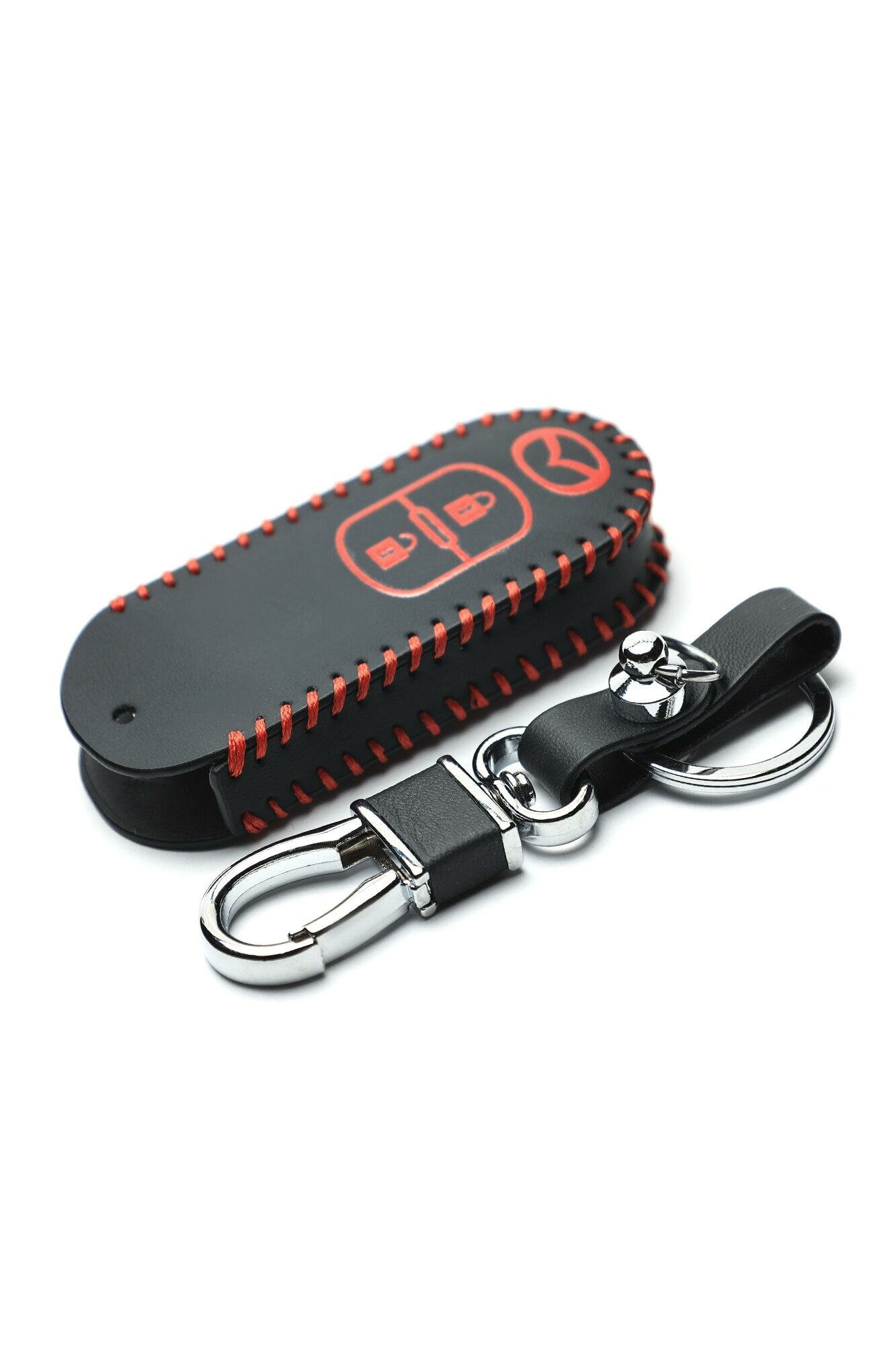 Чехол BGT для автомобильного ключа Mazda (Мазда), экокожа, влагозащитный, ударопрочный, красный