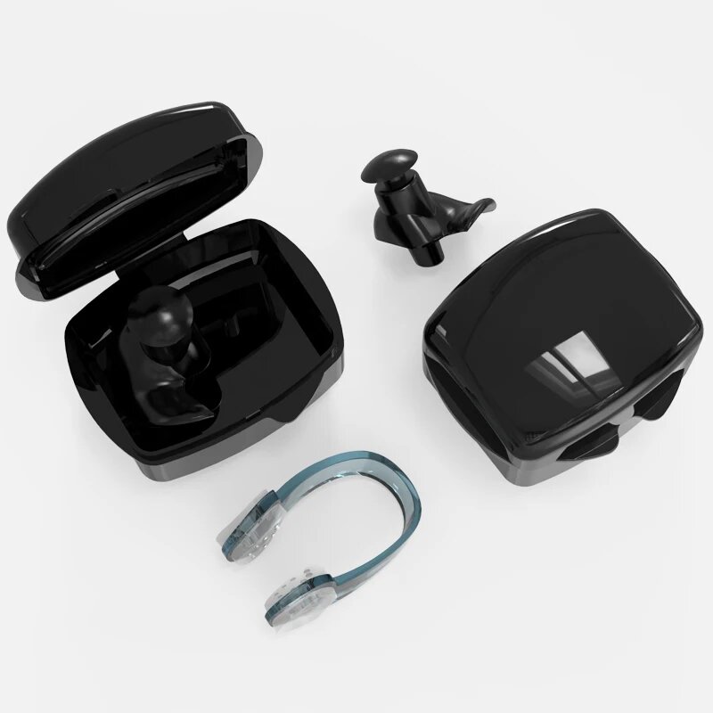 COPOZZ Зажим для носа и беруши для плавания Черный, nose clip and earplu