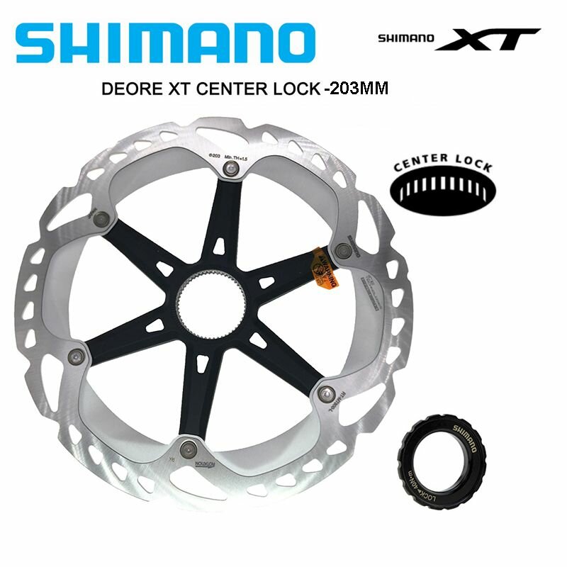 Тормозной диск для велосипеда (ротор), 203 мм, Shimano RT-MT800-L, Center lock (С наружной запорной крышкой)