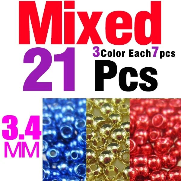 MNFT Латунные бусины для вязания мух 20 шт. 21Pcs 3dot4 Mixed
