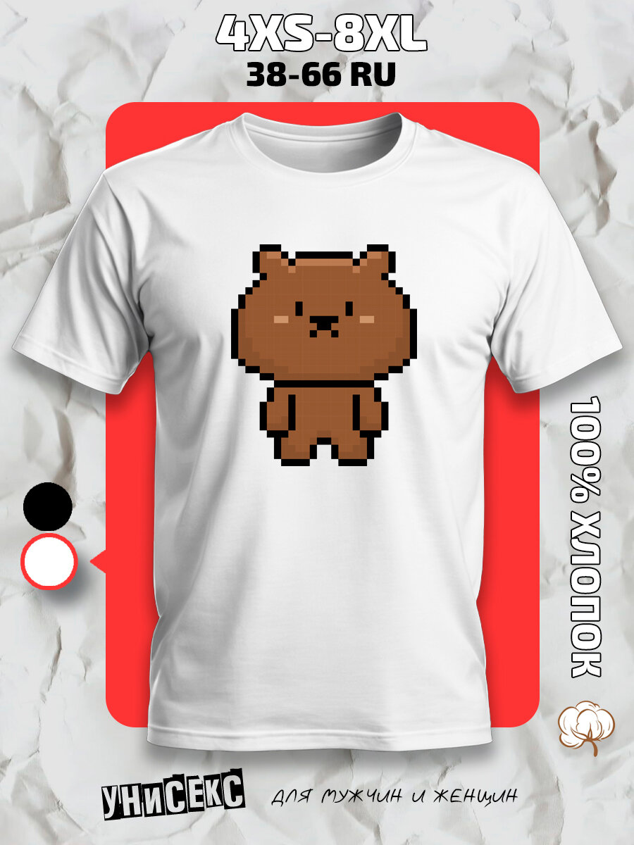 Футболка с принтом медведем