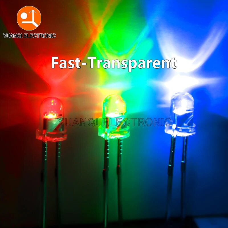 RGB светодиоды 3 мм, Fog Fast, 50 шт.