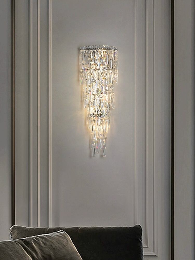 Светильник настенный бра светодиодный Кристалл золото / Cassina LED-лампа декоративная на стену / Современный спальня, гостиная, Освещение ванной комнаты, Длина 460 мм Основание E14*4