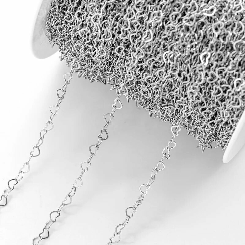 Цепочка сердцевидная Rhodium для украшений YuenZ