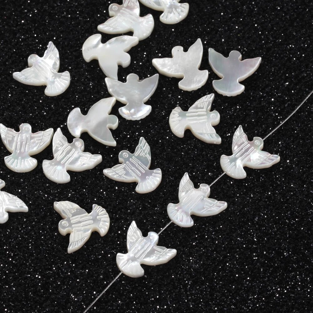 Натуральные ракушки голубь мира бусины IYKWIM 5PCS, Vertical Hole