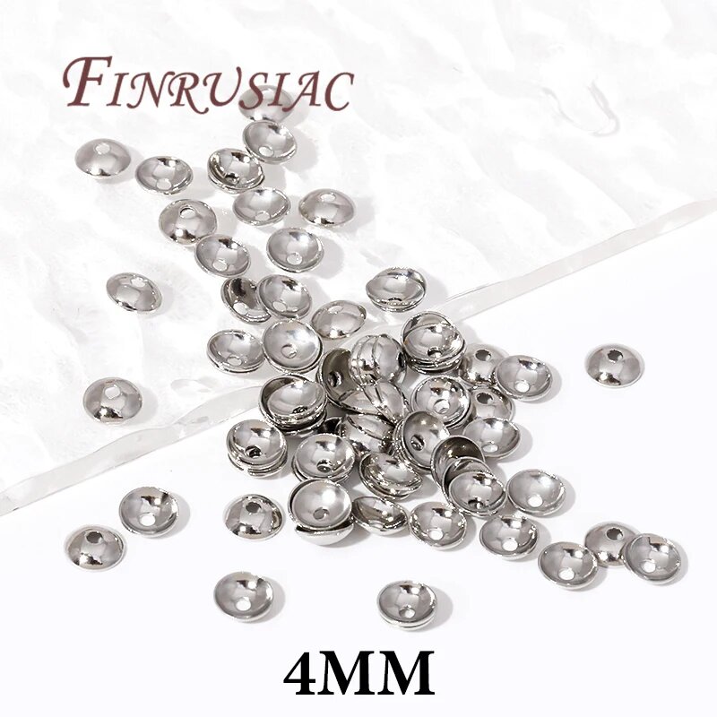 Серебряные шапочки для бусин FINRUSIAC 4 мм, Родий
