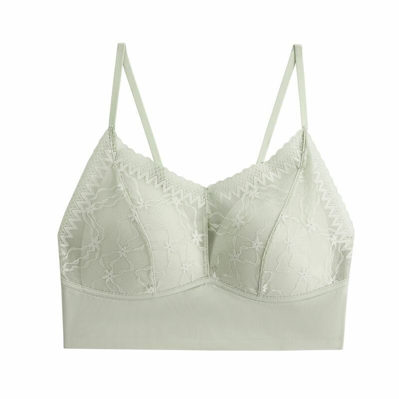 Премиум весенне-летний дышащий тонкий кружевной сексуальный бюстгальтер с фиксированной чашкой, антиэкспозиционный, без бретелек, с пэчворком, цельный