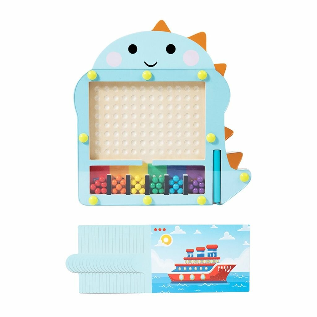 Головоломка, Магнитная ручка динозавра и лабиринт из бисера, детские развивающие игрушки, цветовая классификация игрушек