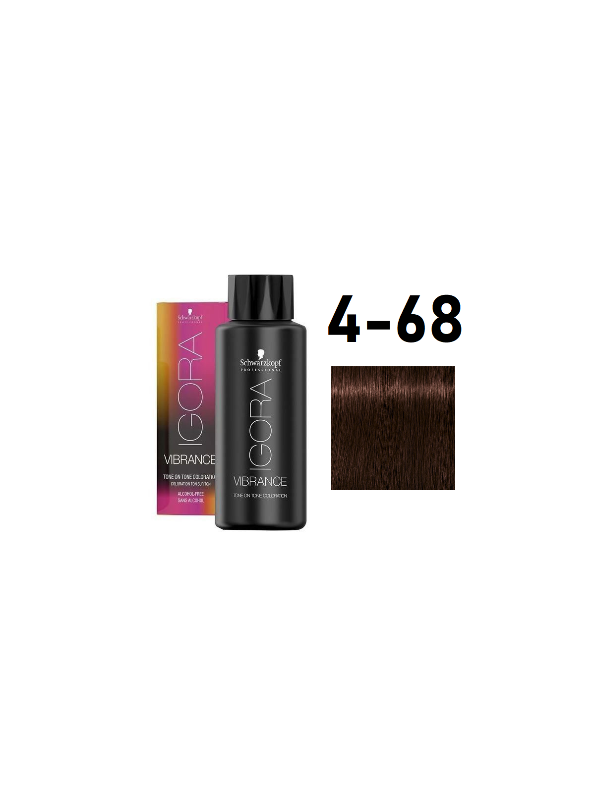 Schwarzkopf Professional Schwarzkopf Igora Vibrance 4-68 - Краситель тон-в-тон средний коричневый шоколадно-красный 60 мл