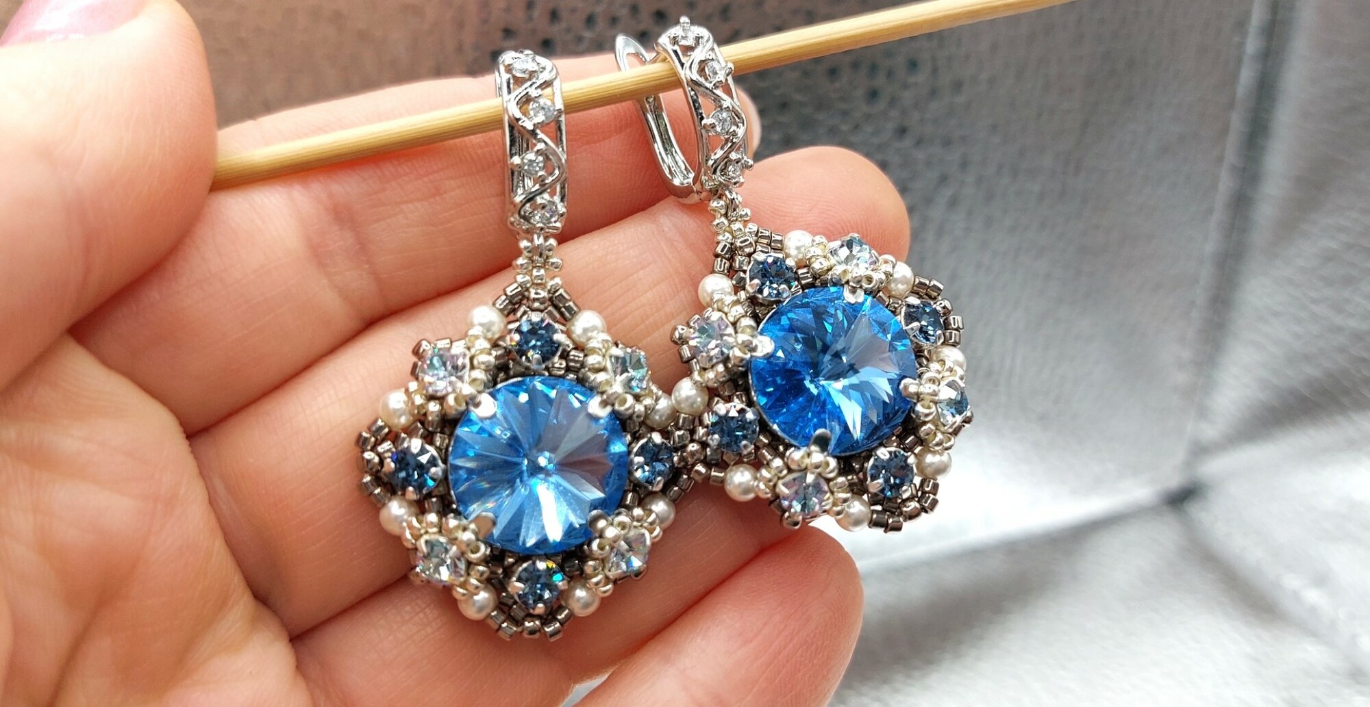 Серьги, кристаллы Swarovski