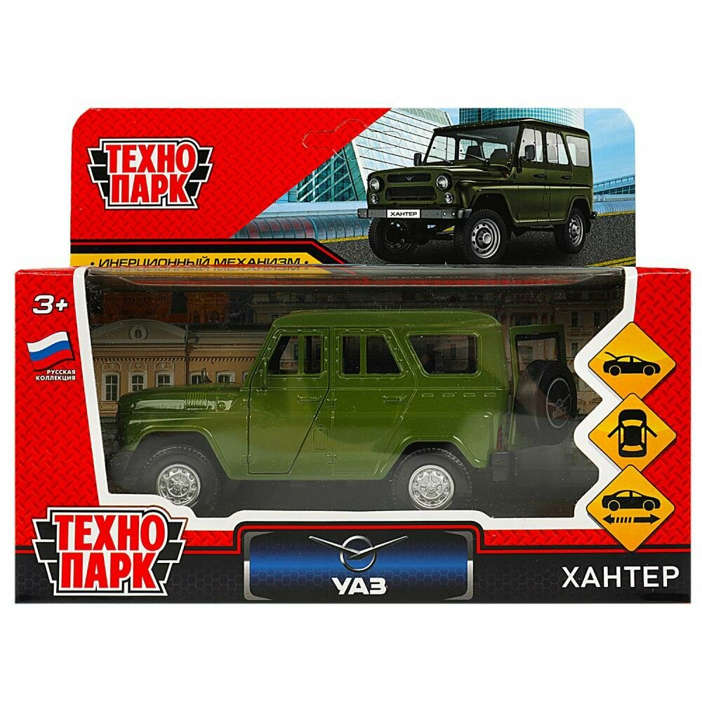 Технопарк Машина УАЗ Хантер длина 12 см металл НUNТЕR-12-GN с 3 лет