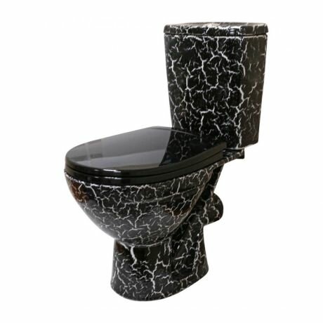 Унитаз компакт ROSA соло, черный кракелюр, антивсплеск