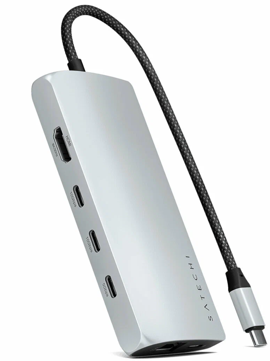Док-станция Satechi ST-P8KES, 8К 1 порт HDMI, Ethernet RJ-45, 4 порта USB-C, слот для SD-карты