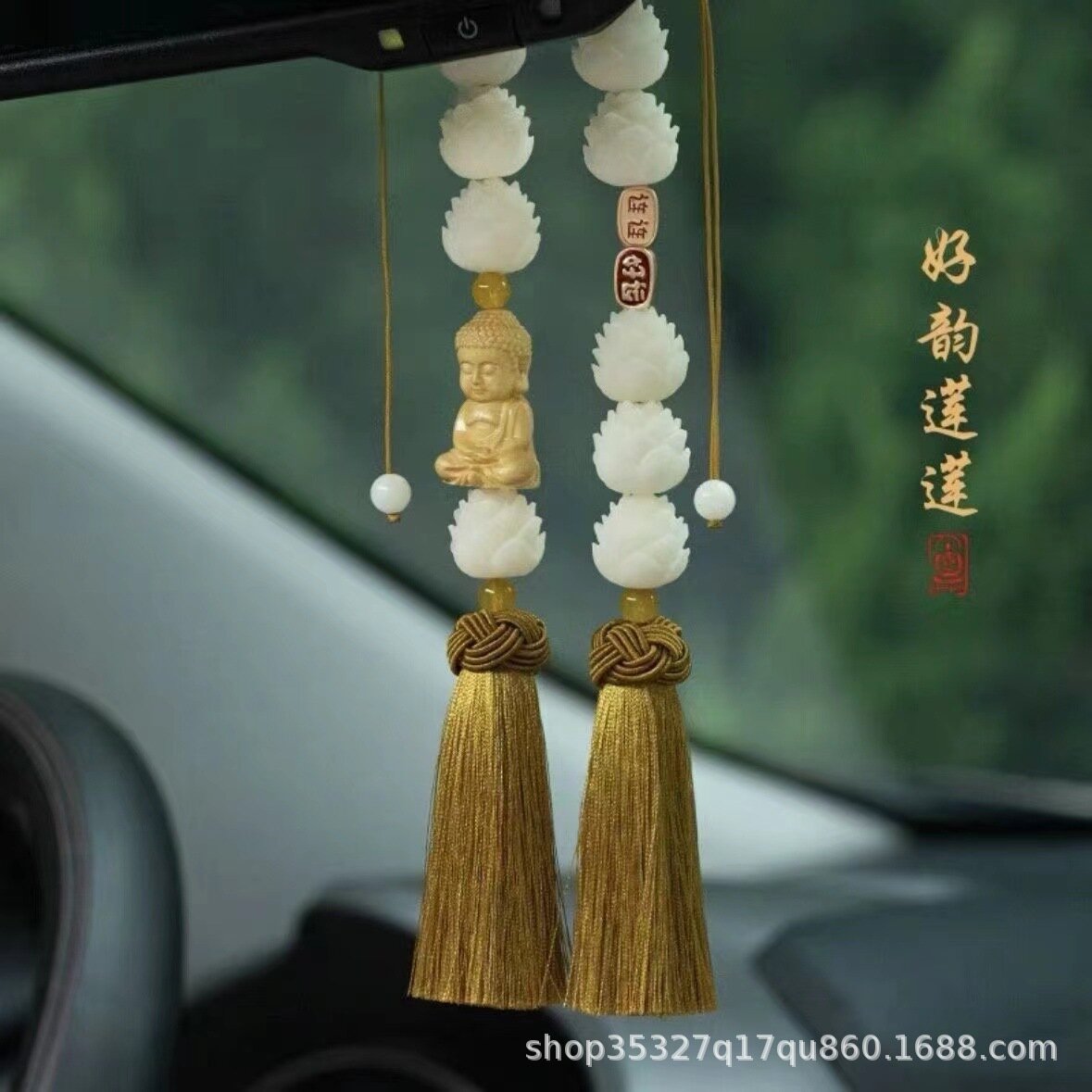 Подвеска для зеркала заднего вида "Талисман автомобиля Будды", золотистый, креативная