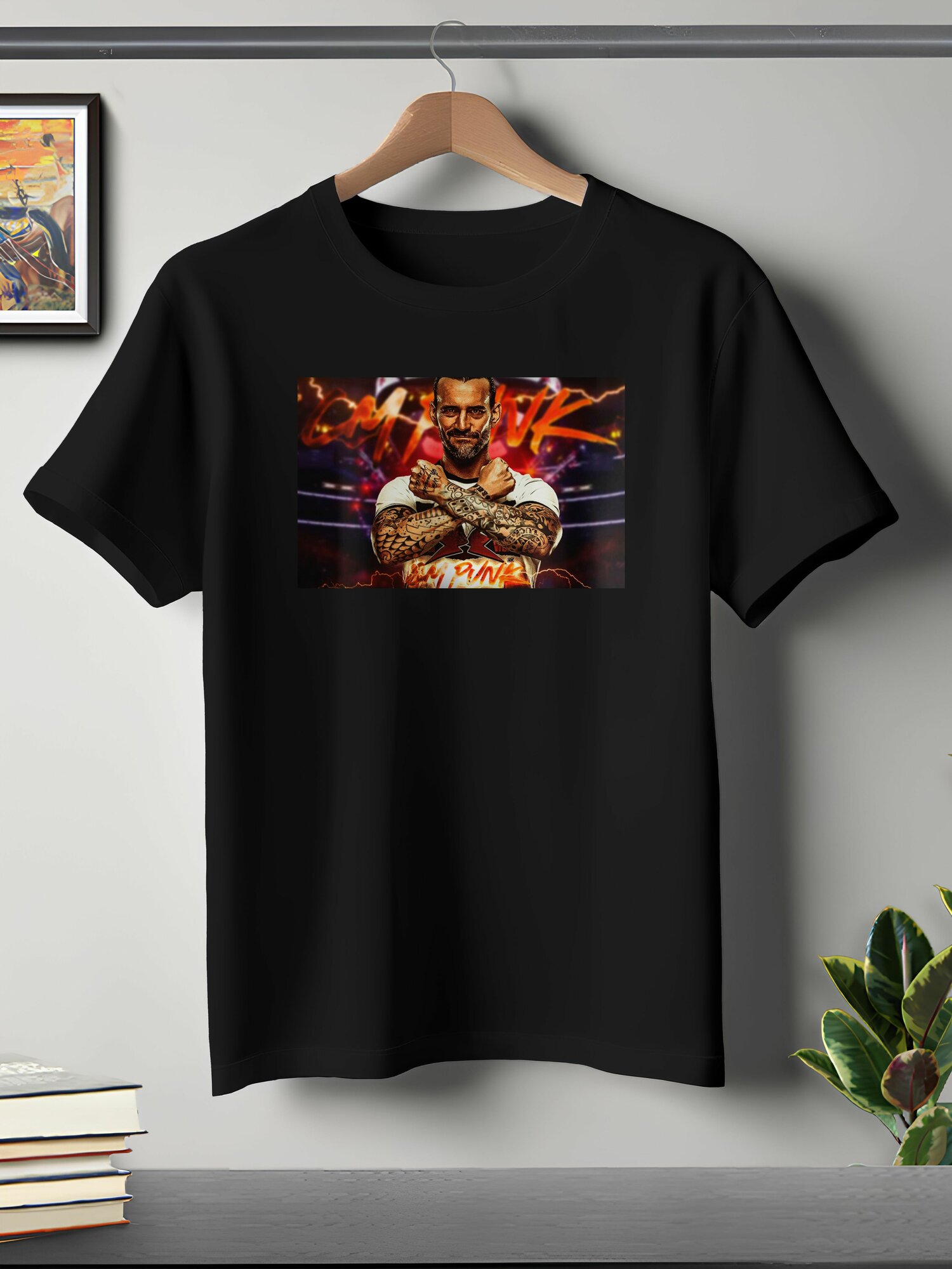 Футболка ONEQ унисекс 48-50 (L) размер с принтом СМ Панк, черная