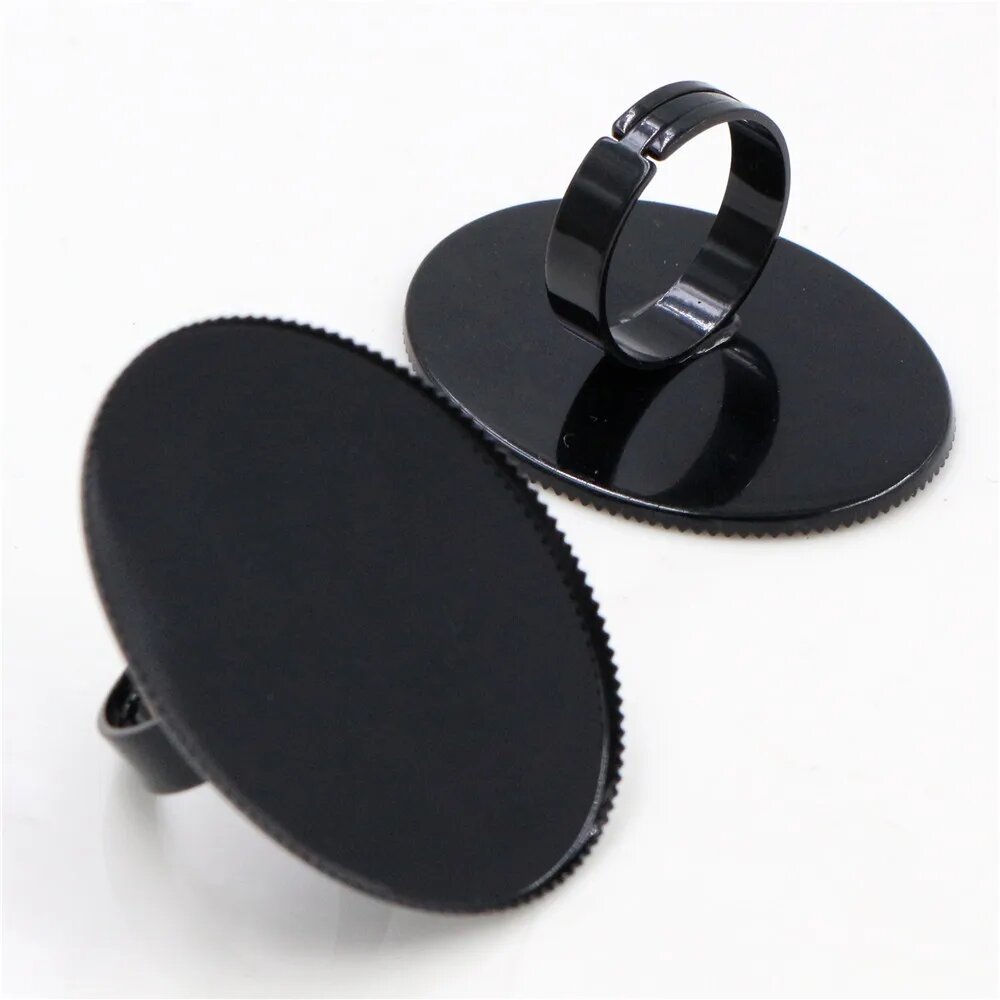 Регулируемые заготовки для колец из латуни Wadsfred Черный, 13x18mm 10pcs, Black