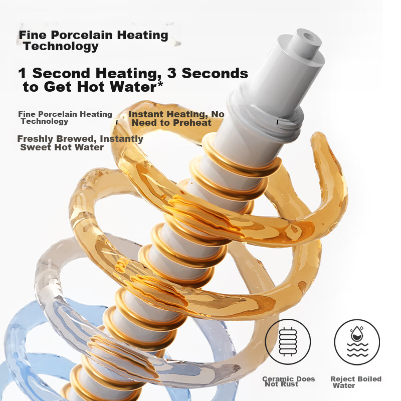 Jimei Instant Hot Water Dispenser, Home Countertop Instant Hot Water Machine, Small Desktop Water Boiler And Dispenser Combo, Electric Kettle, Portable Instant Hot Water Boiler, Direct Drinking Machine, W3 Mineral Crystal Version