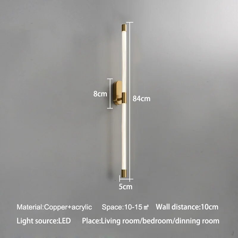 Настенный светильник BleakNight Nordic Line Warm light, Gold 84CM