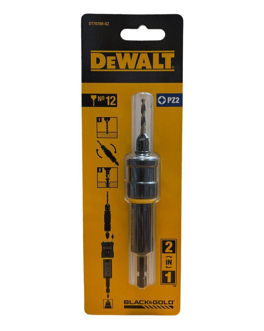 Быстросменный узел DeWalt Flip&Drive - бита Pz2/сверло с зенкером 3,5 мм, N12