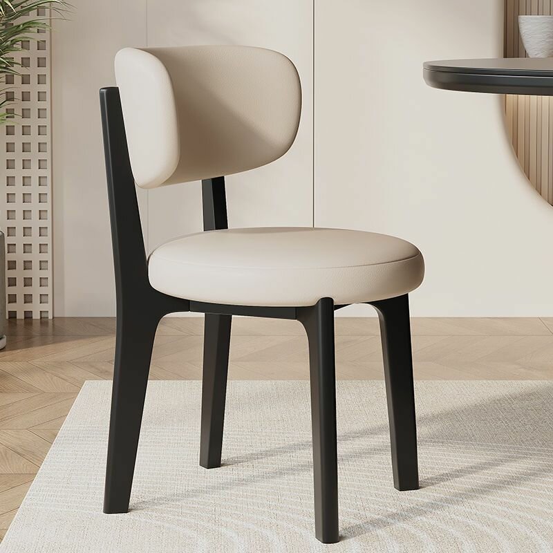 Домашний современный минималистский стул из массива дерева, обеденный стул в скандинавском стиле со спинкой