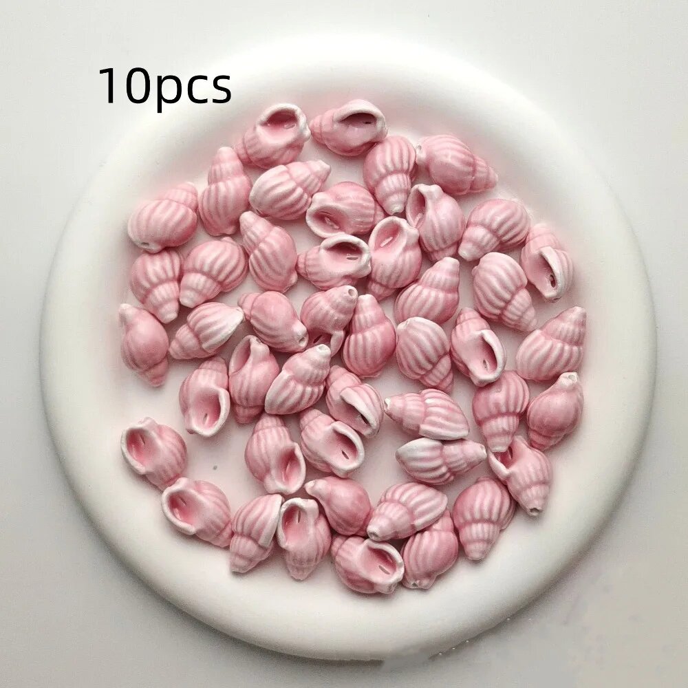 Бусины ракушки пластик набор 10 шт Розовый, Light Pink