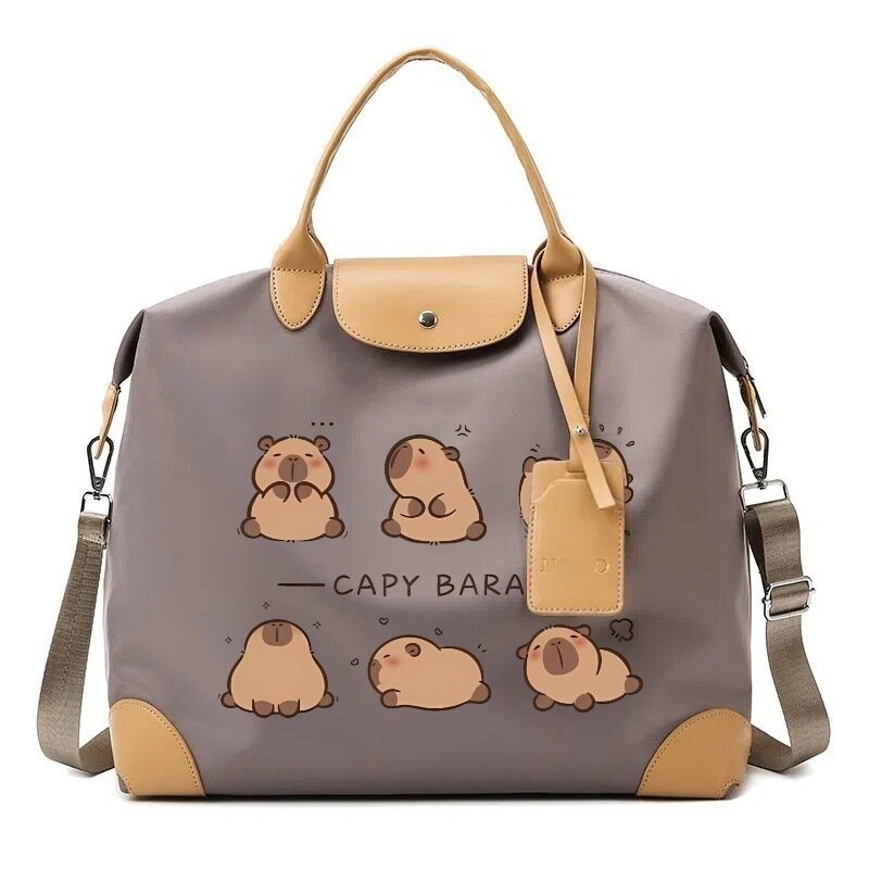 Горячая продажа капибара мультфильм печатает большие мощности Canvas Bag Женская оксфордская лоток для хранения ткани для хранения ткани
