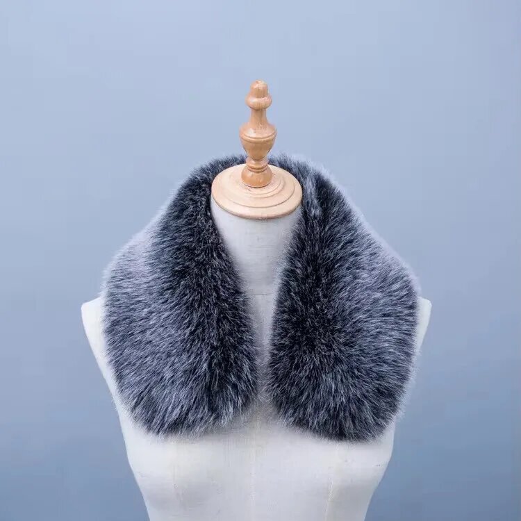 Qearlstar зимняя пушистый фальшивый мех воротник для женщин 2 в 1 Крюк вверх стиль роскошный шарф шаль обертает шею теплее 55 * 17 см,200,55,15, искусственный мех, полиэстер, полиэстер,