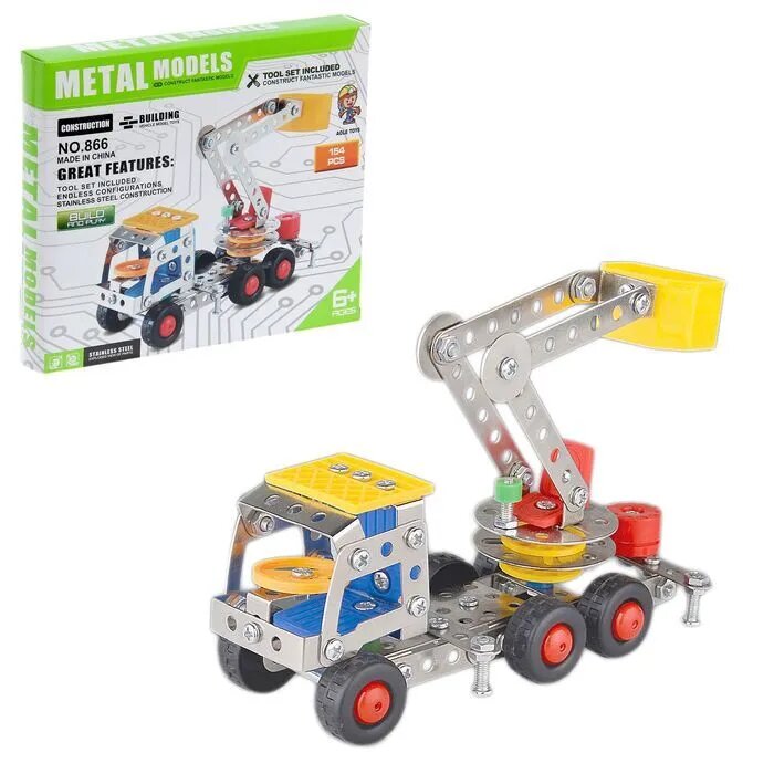 Металлический конструктор КНР "Машина-кран", 154 детали (1635932)