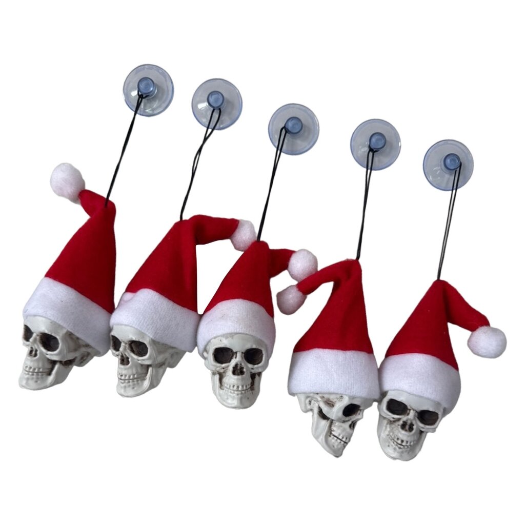 5 Рождественских украшений Мультфильм мини череп Рождественские шляпы Хэллоуин Рождественские украшения маленькие подвески