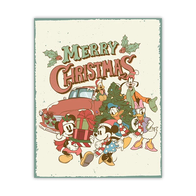 Постер Disney Рождество Микки и друзья, A4 21x30 см, без рамки
