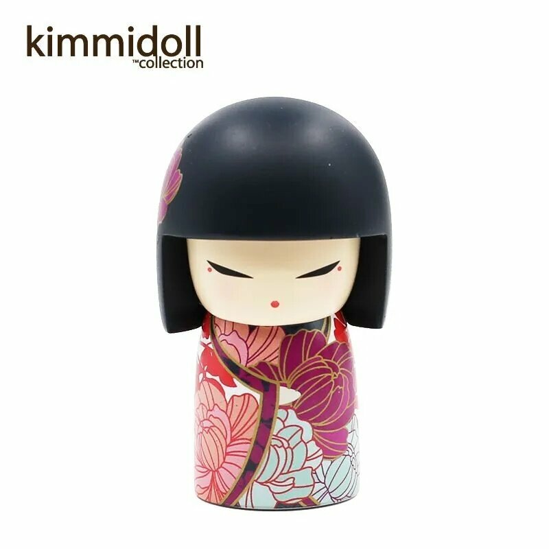 Кукла Kimmidoll Kokeshi Princess, 6см, смола, красная/черная