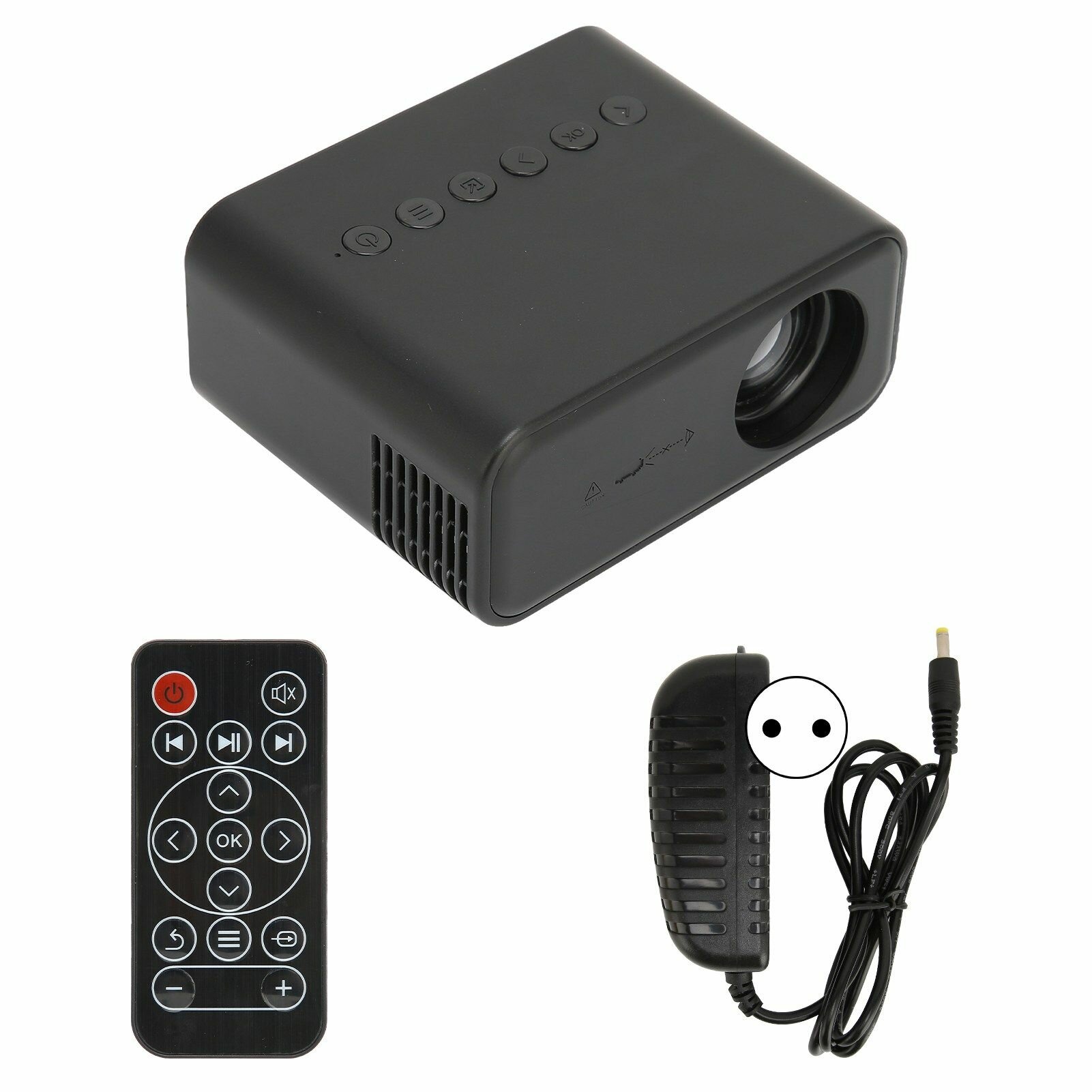 Портативный мини-проектор для дома, черный, EU Plug