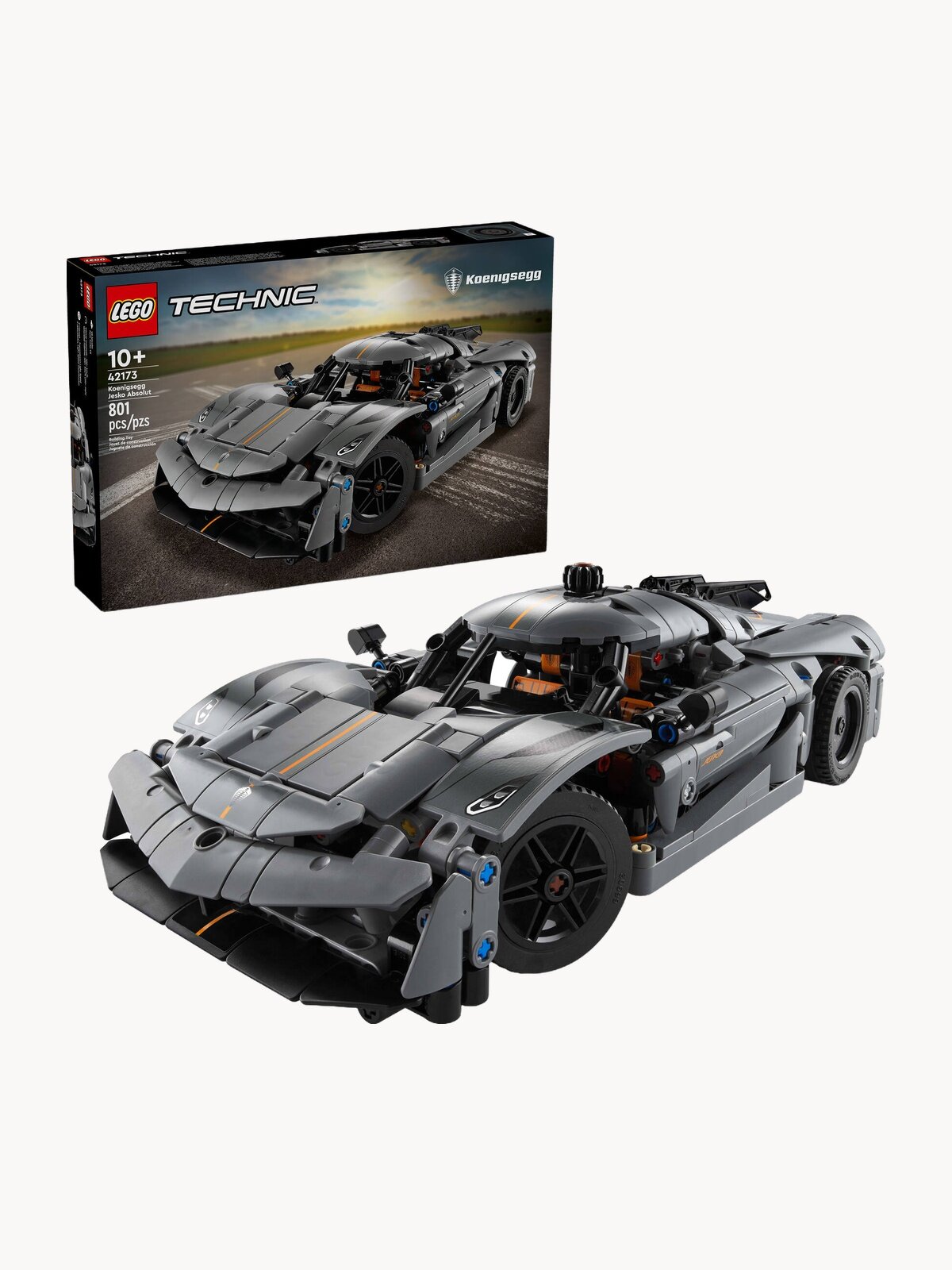 Конструктор LEGO Technic 42173 Серый гиперкар Koenigsegg Jesko Absolut, 801 дет.