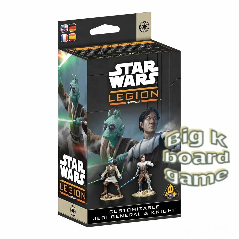 Hasbro "Звездные войны: Легион" - Настраиваемый генерал-джедай и рыцарь - Настольная игра-миниатюра, стратегическая игра для детей и взрослых