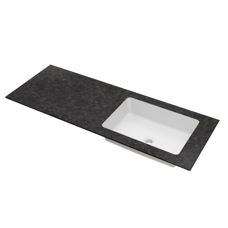 Vincea Столешница из натурального мрамора с интегрированной раковиной VWTB-4LX140VB-R, правая, черный Версаче Vincea