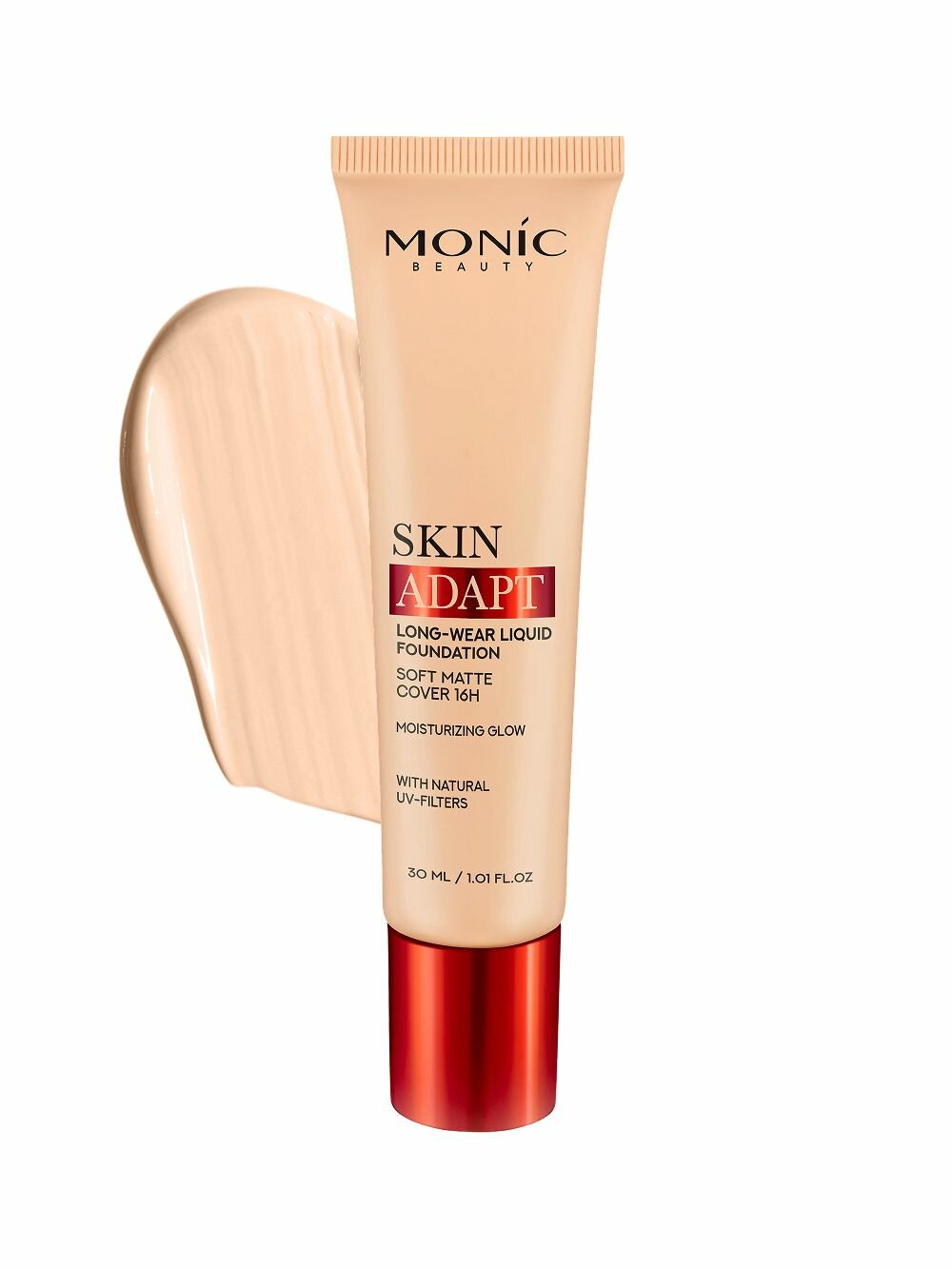 Тональная основа для лица monic beuty, 01 Cool Porcelain, Skin Adapt Soft Matte