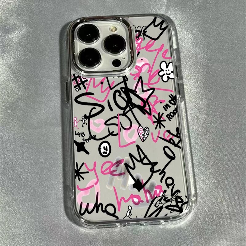 Стильный чехол STAX с граффити-буквами для iPhone 17 16 15 14 Clear-JH05262325, For iphone 17 ProMax