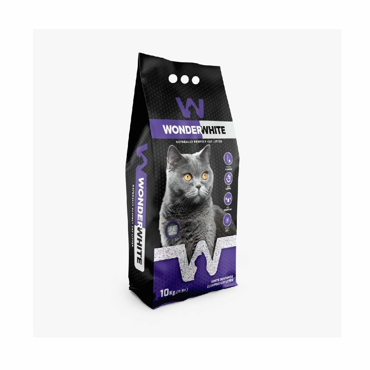 Wonder White Lavender Наполнитель комкующийся c ароматом лаванды 10кг