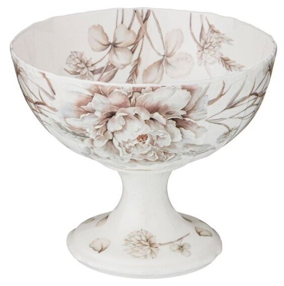 Ваза Lefard на ножке "белый цветок" 13*11 СМ